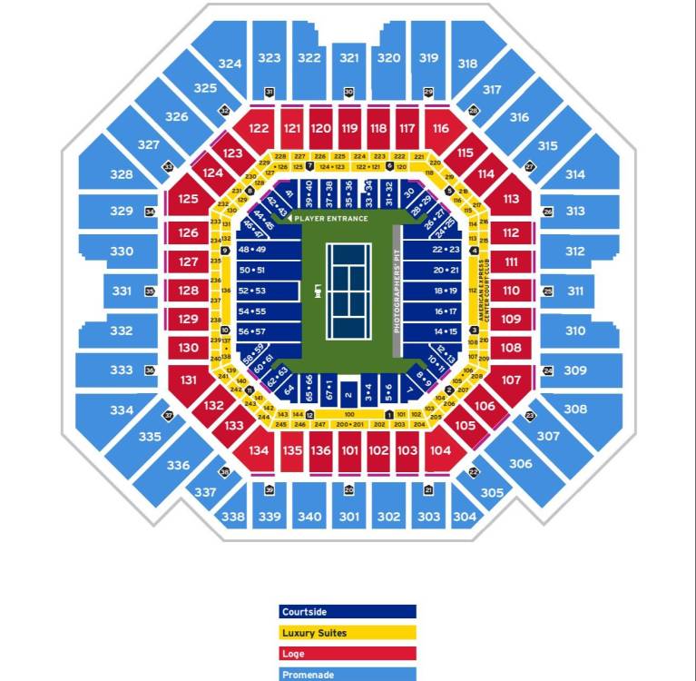 Courtside (Sections 1-67) | US Open Tennis | 25 Aug - 7 Sep 2025 | USTA ...