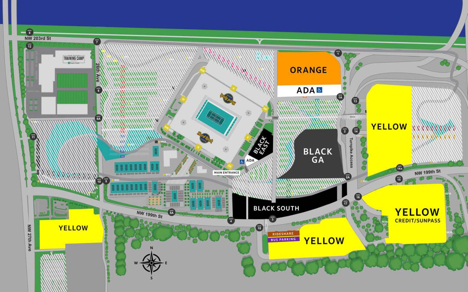 Black Parking Lots | Miami Open | 15-29 Mar 2026* | Hard Rock Stadium | Koobit