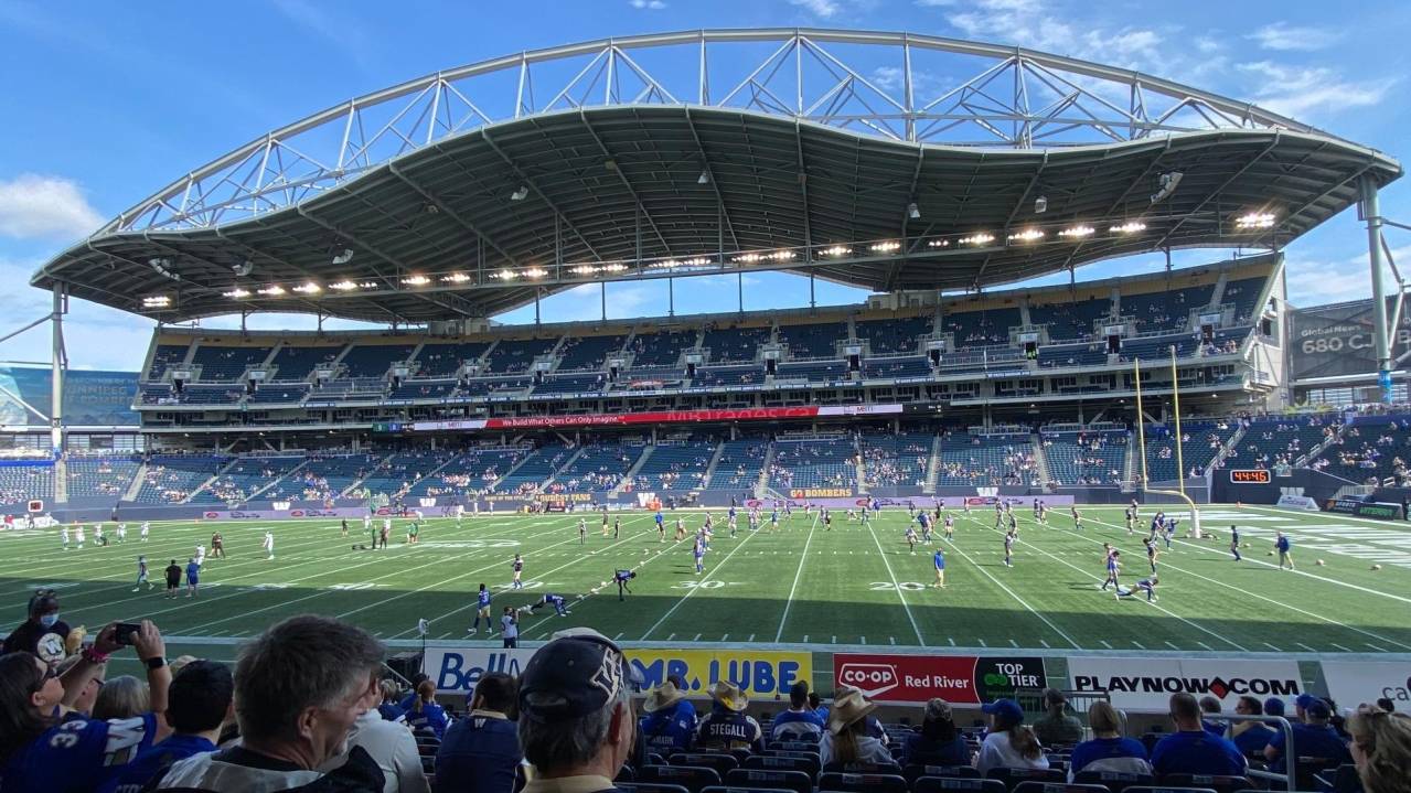 Lower (100 Level) | Winnipeg Blue Bombers vs BC Lions | 12 Jun 2025 | Princess Auto Stadium | Koobit