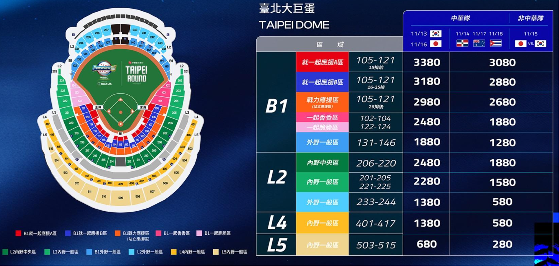 Opening Round: South Korea vs Chinese Taipei Premier12 Tickets | 13 Nov ...