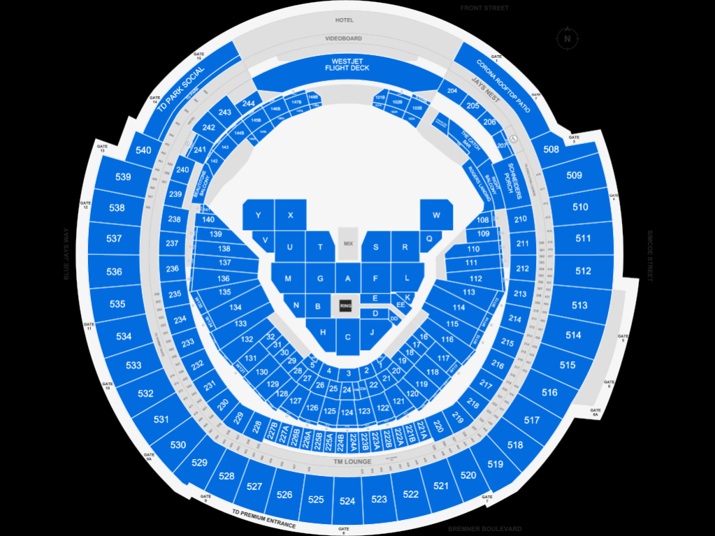 Rogers Center Seat Chart Motor City Bad Boys Tiger Stadium Seat Map